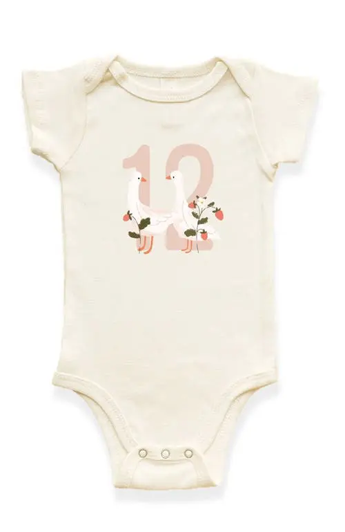 TENTH & PINE Monthly Milestone Short Sleeve Organic Baby Bodysuit - Twelve Months