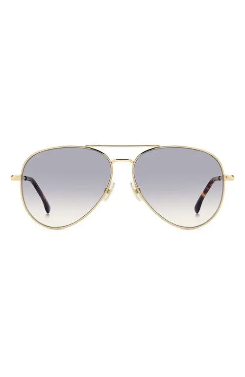 Victoria Beckham 58mm Aviator Sunglasses - Gold/blue Sf Ar