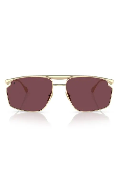 SCUDERIA FERRARI 61mm Irregular Sunglasses - Pale Gold/bordeaux Ce