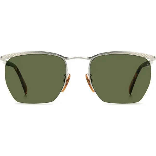 DB EYEWEAR BY DAVID BECKHAM 55mm Square Sunglasses - Palladium Brown/green