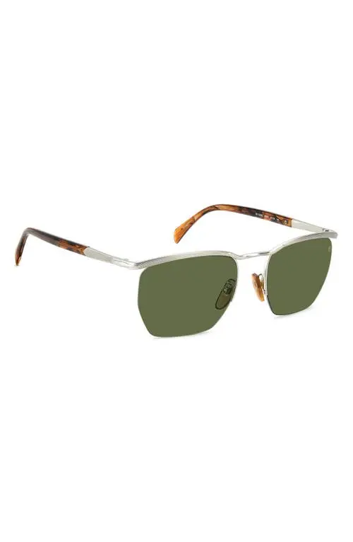 DB EYEWEAR BY DAVID BECKHAM 55mm Square Sunglasses - Palladium Brown/green