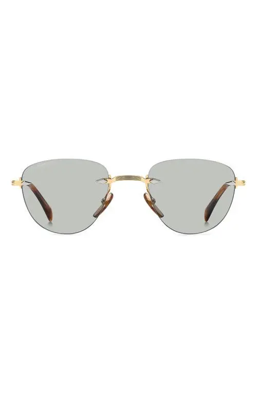 DB EYEWEAR BY DAVID BECKHAM 51mm Rimless Square Sunglasses - Gold Brown Horn/grn Ft Ar