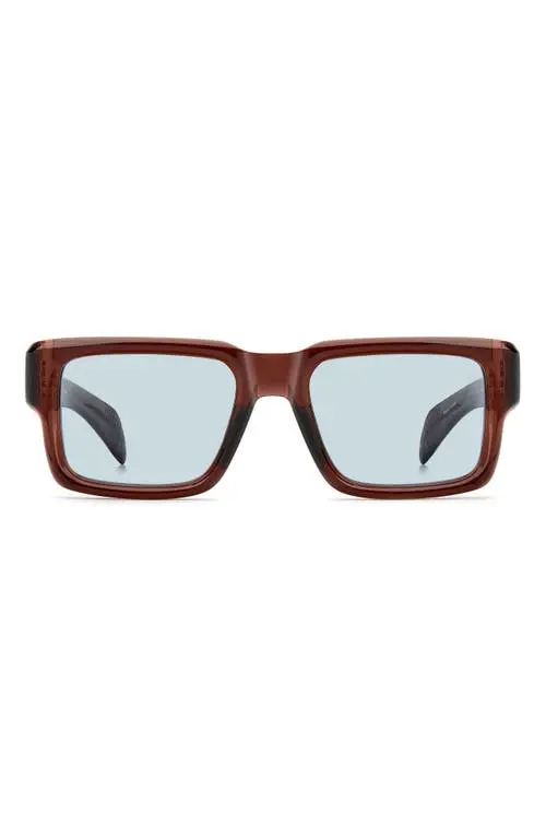 DB EYEWEAR BY DAVID BECKHAM 53mm Rectangular Sunglasses - Brown/blue Ft Ar