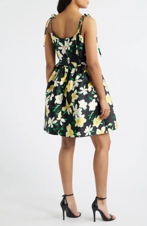 Julia Jordan Floral Tie Strap Mini Dress