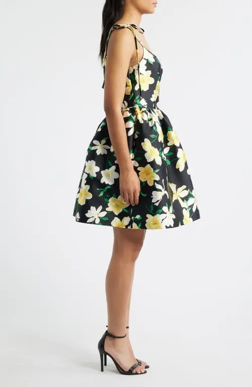 Julia Jordan Floral Tie Strap Mini Dress