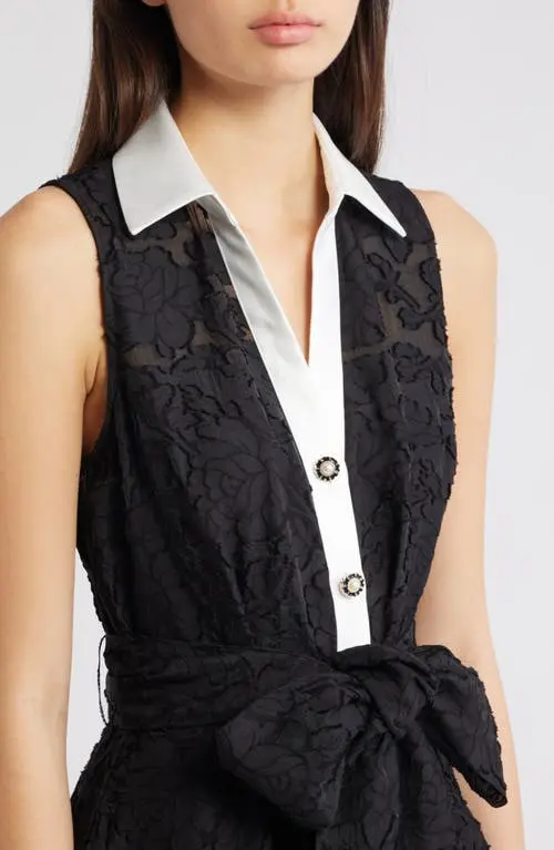 Julia Jordan Floral Burnout Sleeveless Gown