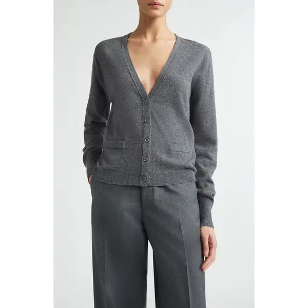 MAISON MARGIELA Virgin Wool Cardigan - Dark Grey
