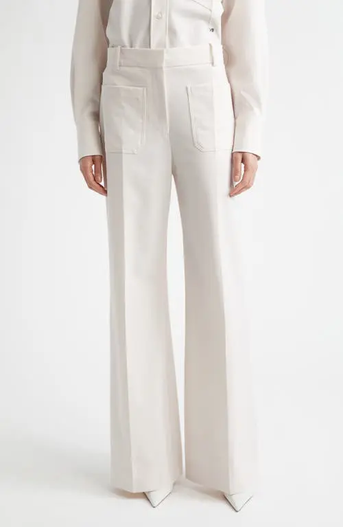Victoria Beckham Alina High-waist Flare Leg Pants - Bone