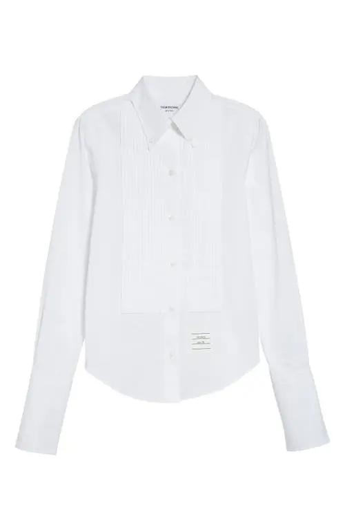 Thom Browne Plissé Bib Cotton Shirt