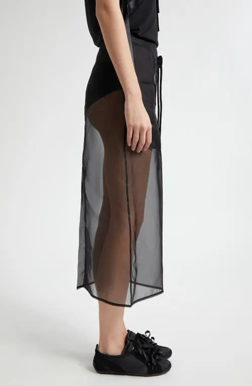 Simone Rocha Sheer Frayed Pencil Skirt