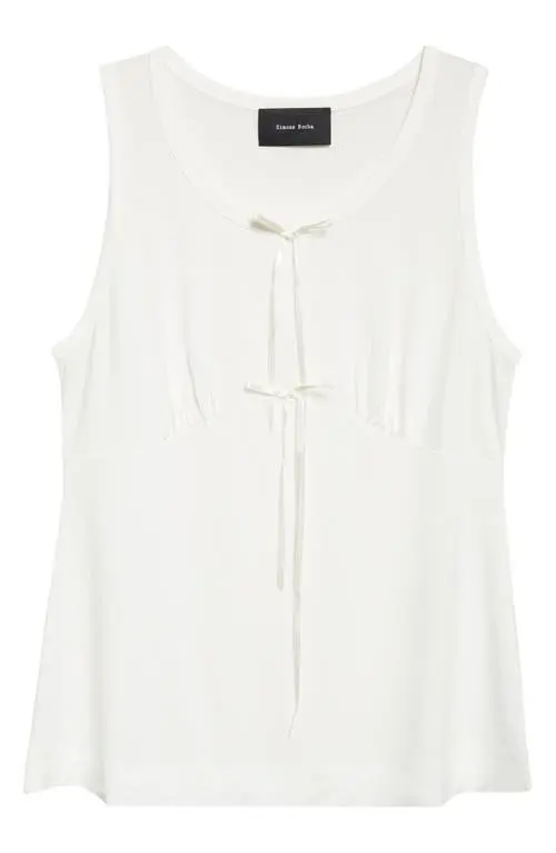 Simone Rocha Gathered Bust Bow Tank - Ivory/ivory