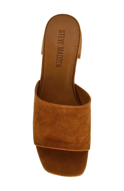 Steve Madden Montgomery Block Heel Sandal - Chestnut Suede