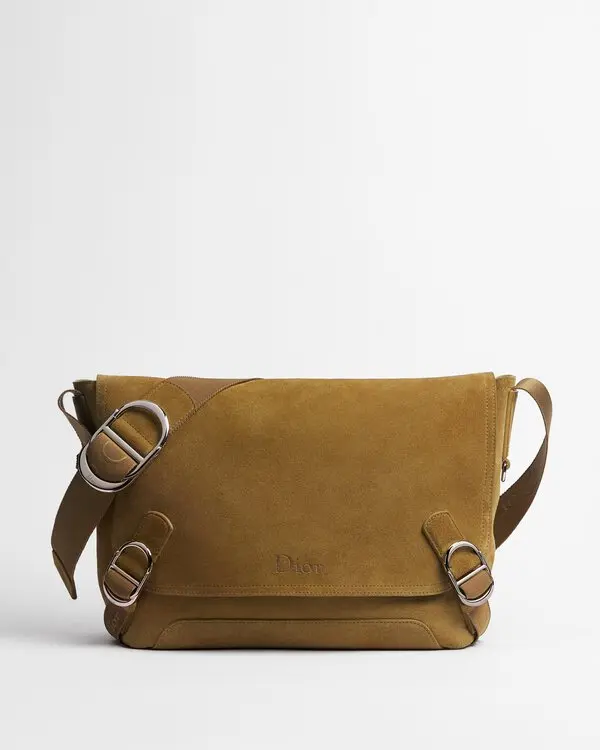 Dior Medium Jett Messenger Bag With Flap - Brown Suede