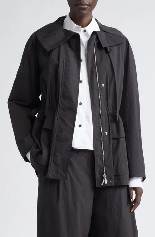 Lafayette 148 New York Oversized Cotton And Nylon Funnel Neck Jacket