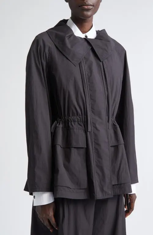 Lafayette 148 New York Oversized Cotton And Nylon Funnel Neck Jacket