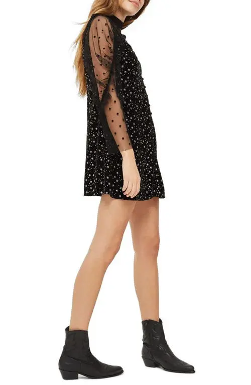 Topshop Glitter Star Velvet Slipdress
