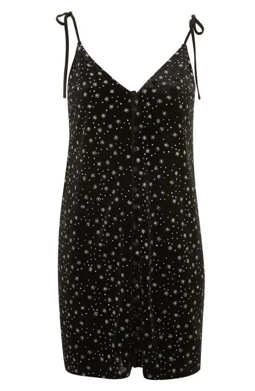 Topshop Glitter Star Velvet Slipdress