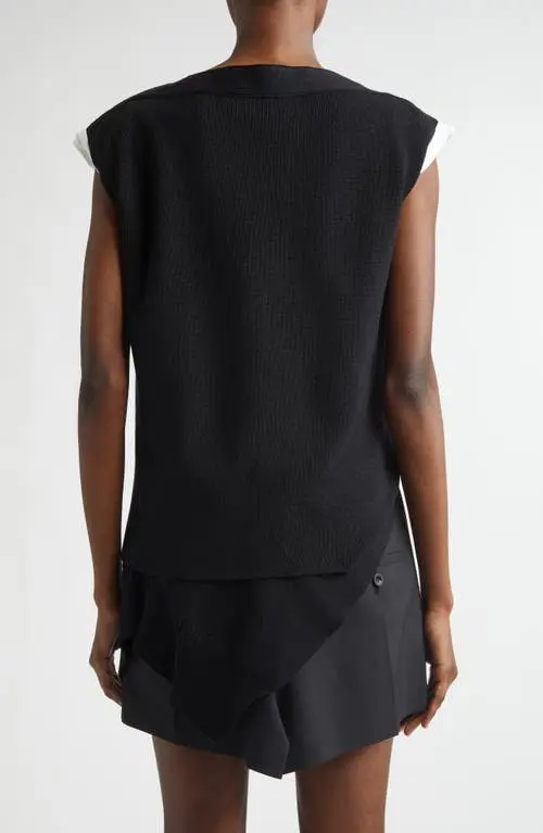 Sacai Suiting X Knit Dress - Black