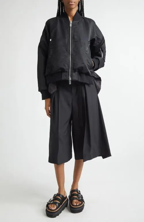Sacai Nylon Twill Bomber Jacket - Black