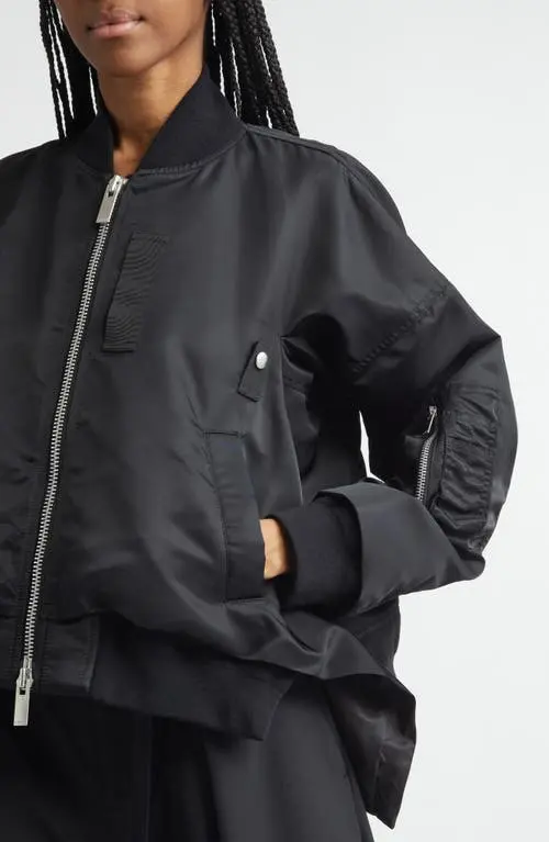 Sacai Nylon Twill Bomber Jacket - Black