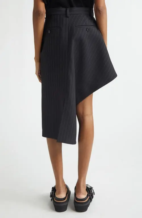 Sacai Pinstripe Twill Skirt