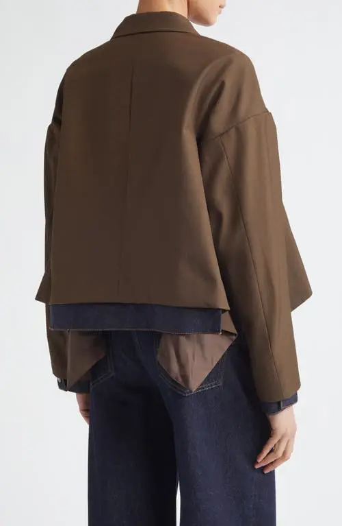 Sacai Double-breasted Suiting And Denim Jacket