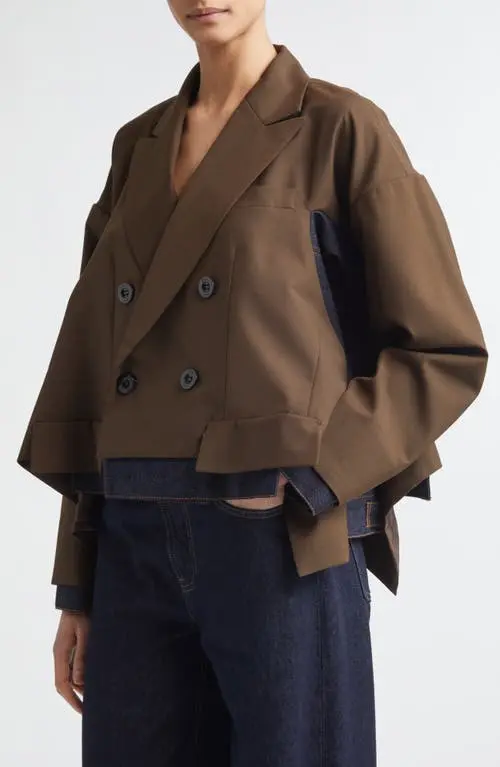 Sacai Double-breasted Suiting And Denim Jacket