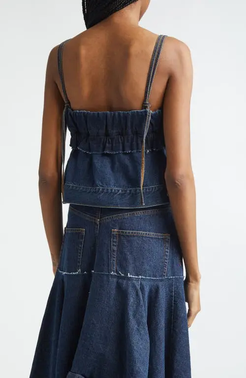 Sacai Crop Denim Camisole - Blue