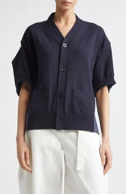 Sacai Mixed Media Cardigan