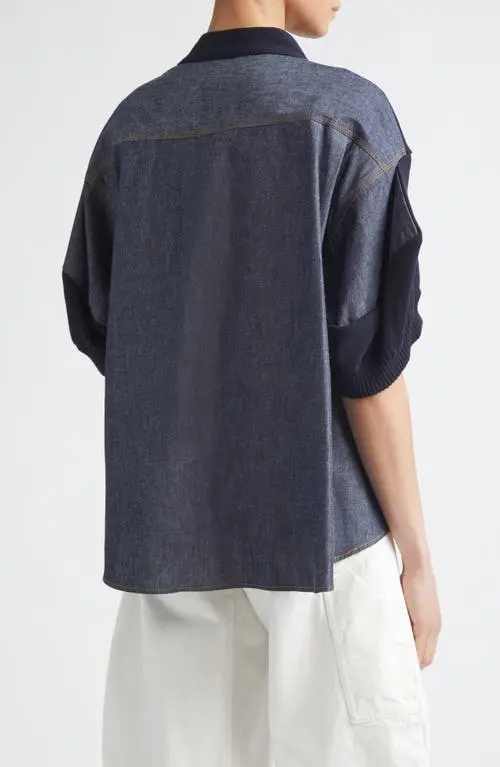 Sacai Mixed Media Cardigan