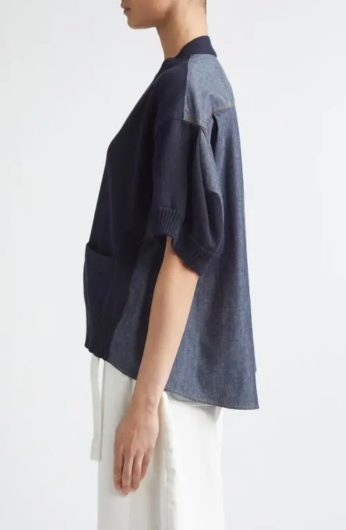 Sacai Mixed Media Cardigan