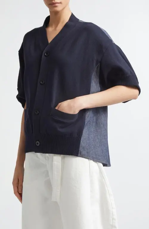 Sacai Mixed Media Cardigan