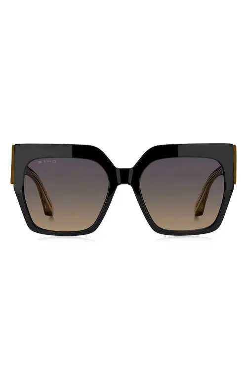 Etro 57mm Square Sunglasses - Black Yellow/violyellow Ds