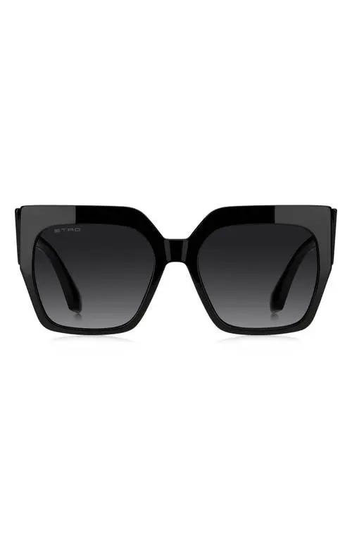 Etro 57mm Square Sunglasses - Black/dark Grey Sf
