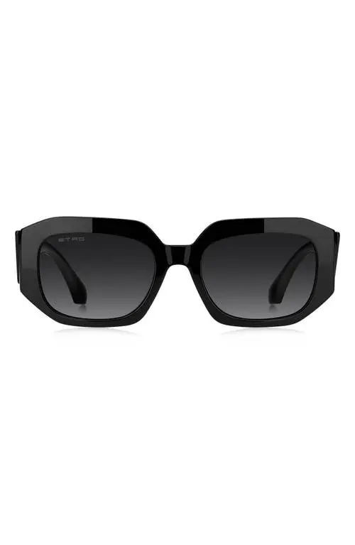 Etro 55mm Geometric Sunglasses - Black/dark Grey Sf