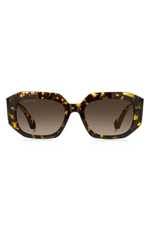 Etro 55mm Geometric Sunglasses - Havana/brown Sf