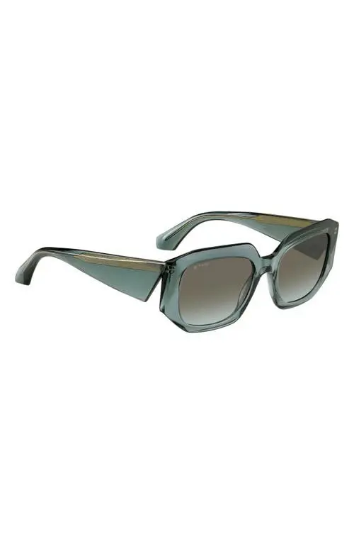 Etro 55mm Geometric Sunglasses - Teal/brw Grn Degrade