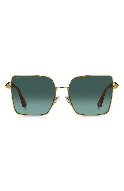 Etro 59mm Square Sunglasses - Yellow Antique Gold/green