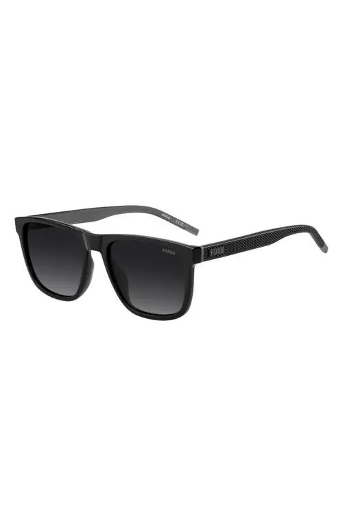 Hugo 56mm Rectangular Sunglasses - Black/dark Grey Sf