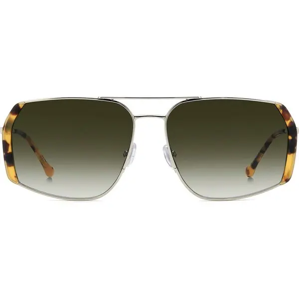 Isabel Marant 60mm Pilot Sunglasses - Yellow Havana Palladium/green