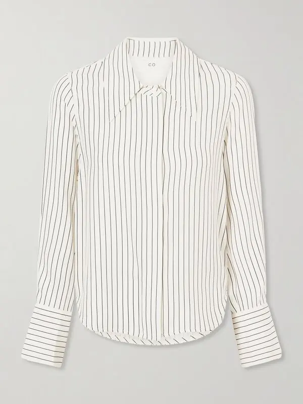 Co Striped Silk-satin Shirt