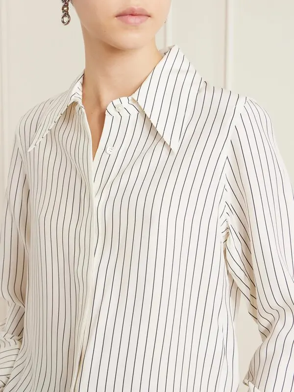 Co Striped Silk-satin Shirt