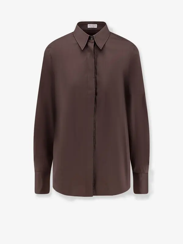 Brunello Cucinelli Cotton-blend Shirt - Brown