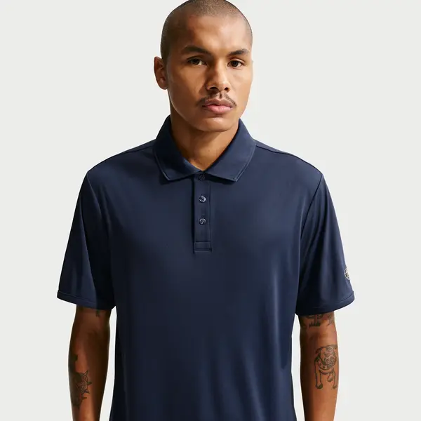 Nike Par Dri-fit Sleeve Logo Golf Polo - Blue
