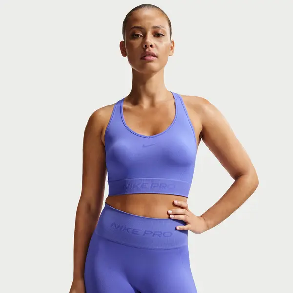 Nike Pro Seamless Dri-fit High-waisted 5" Biker Shorts - Blue