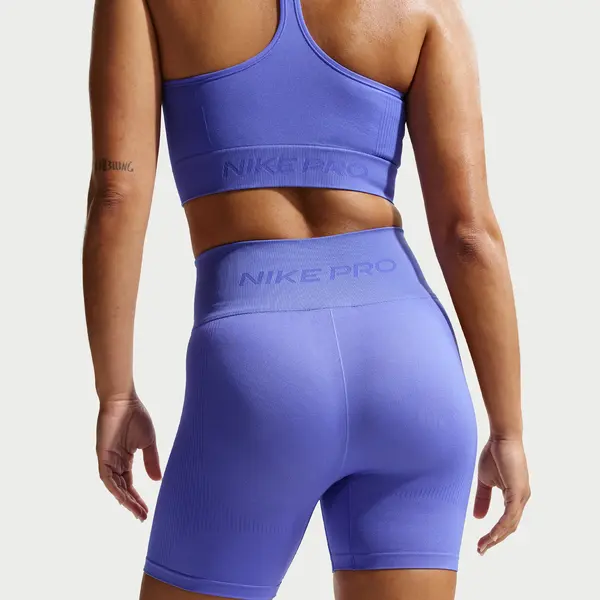 Nike Pro Seamless Dri-fit High-waisted 5" Biker Shorts - Blue