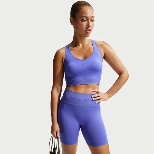 Nike Pro Seamless Dri-fit High-waisted 5" Biker Shorts - Blue