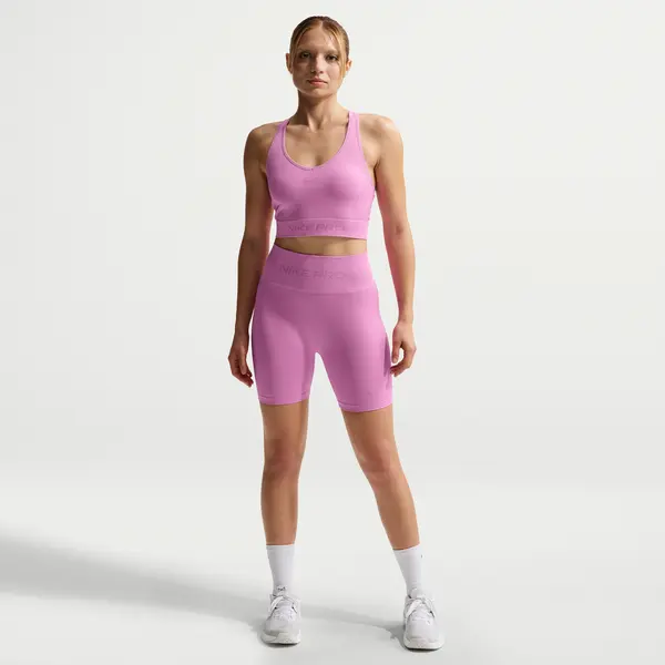 Nike Pro Seamless Dri-fit High-waisted 5" Biker Shorts - Purple
