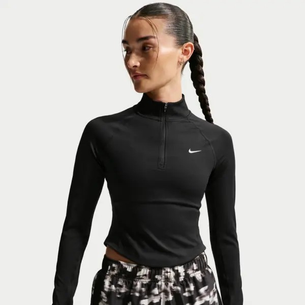 Nike Tempo Dri-fit Fitted 1/2-zip Running Top - Black