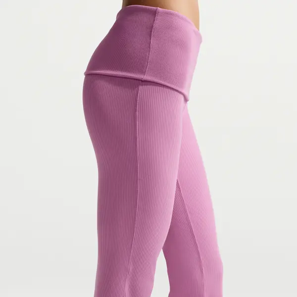 Nike Chill Knit Mid-rise Ribbed Pants - Purple